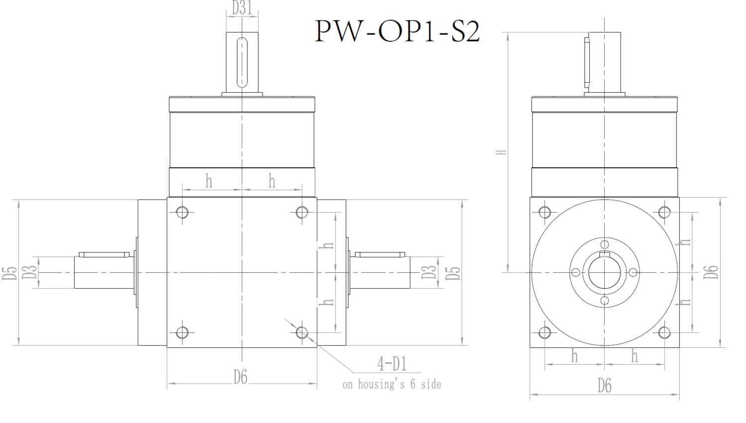 PW-S2-OP1 Spiral Bevel Gearbox - Newstart